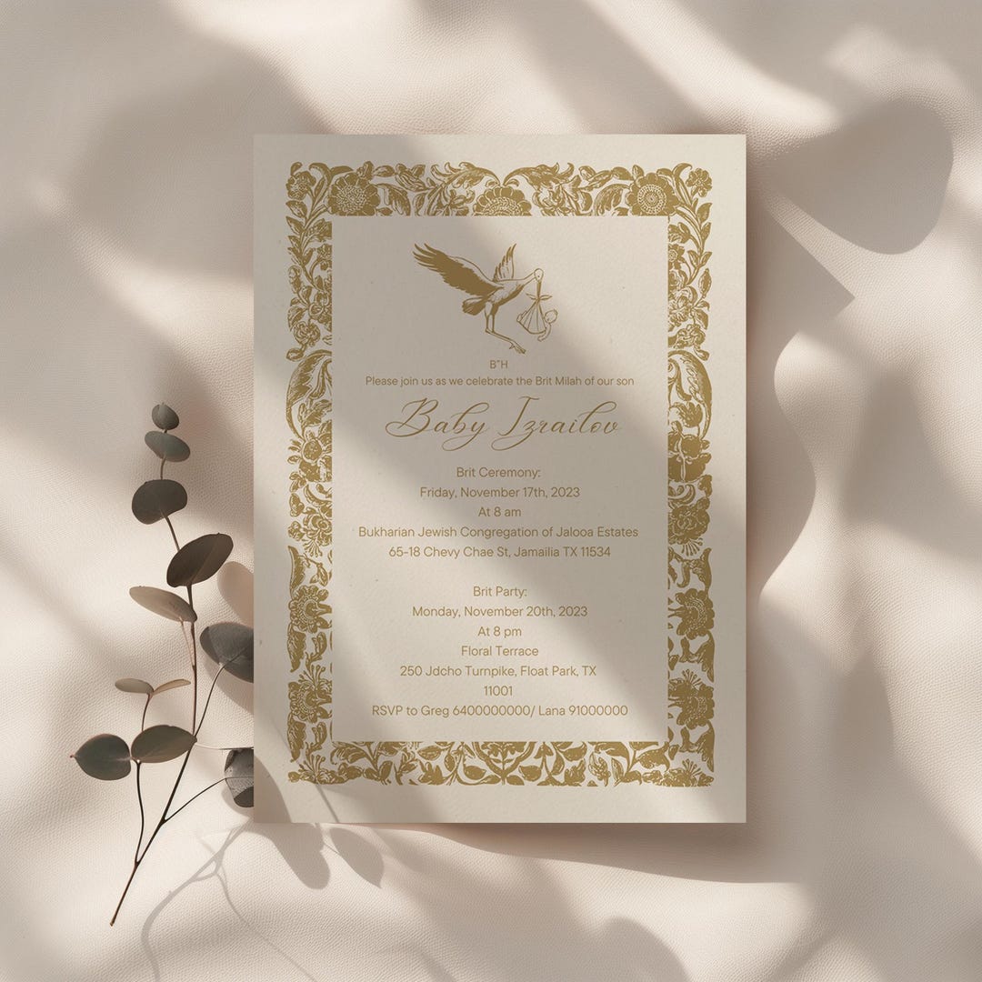 Bris Mila Invitation,circumcision ,jewish Baby Boy Invitation,brit Mila ...