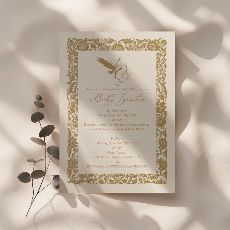 Jewish Bris Mila Invitation: Baby Boy Ceremony (digital File) - Etsy