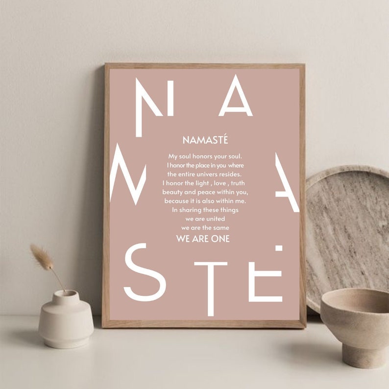 Namaste Definition Print: Yoga Zen Wall Art (digital Download) - Etsy UK