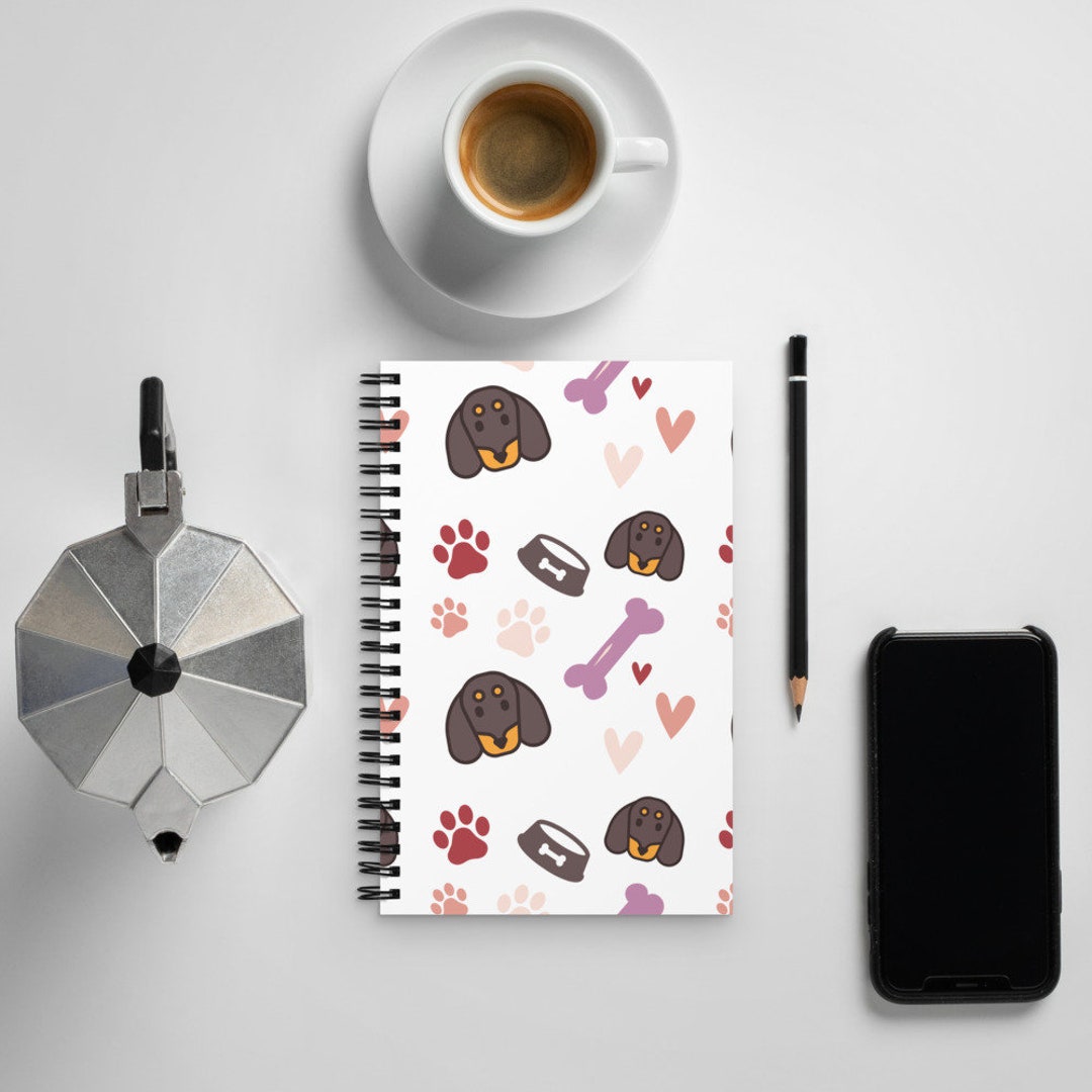 Dachshund Pattern Spiral Notebook - Etsy