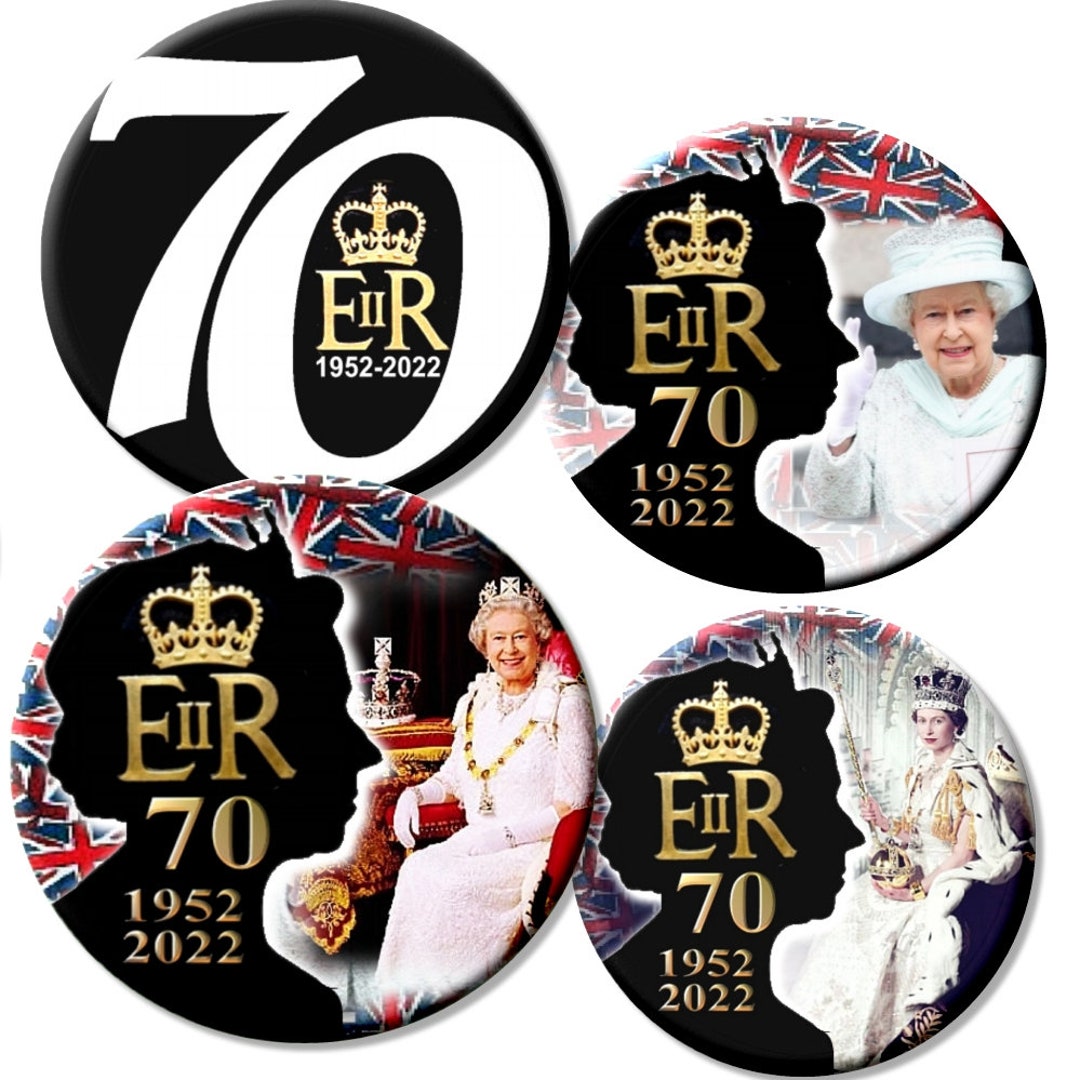 Set of 4 Queen Elizabeth Platinum Jubilee Souvenir Badges - Etsy