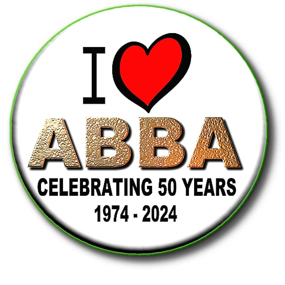 ABBA Celebrate 50 Years Eurovision Song Contest Winners Button Badge 2. ...