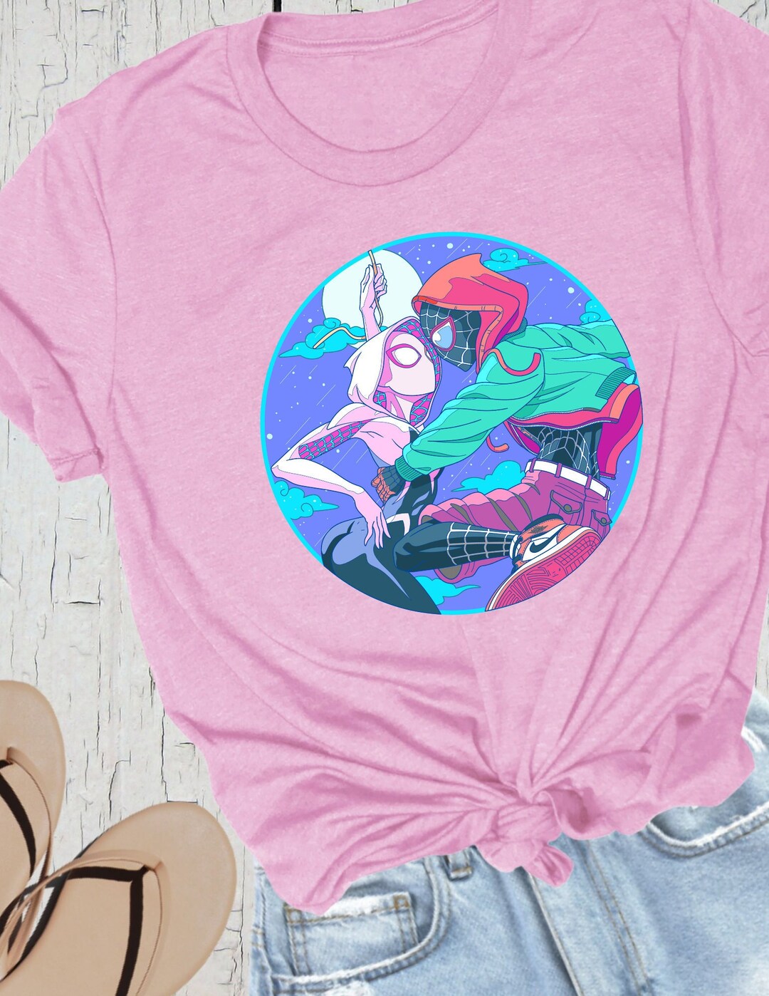 Miles Morales and Gwen Stacy Spider-man Into the Spiderverse Pastel ...