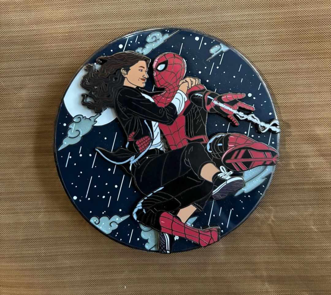 Spiderman and MJ Moonlight Pin - Etsy