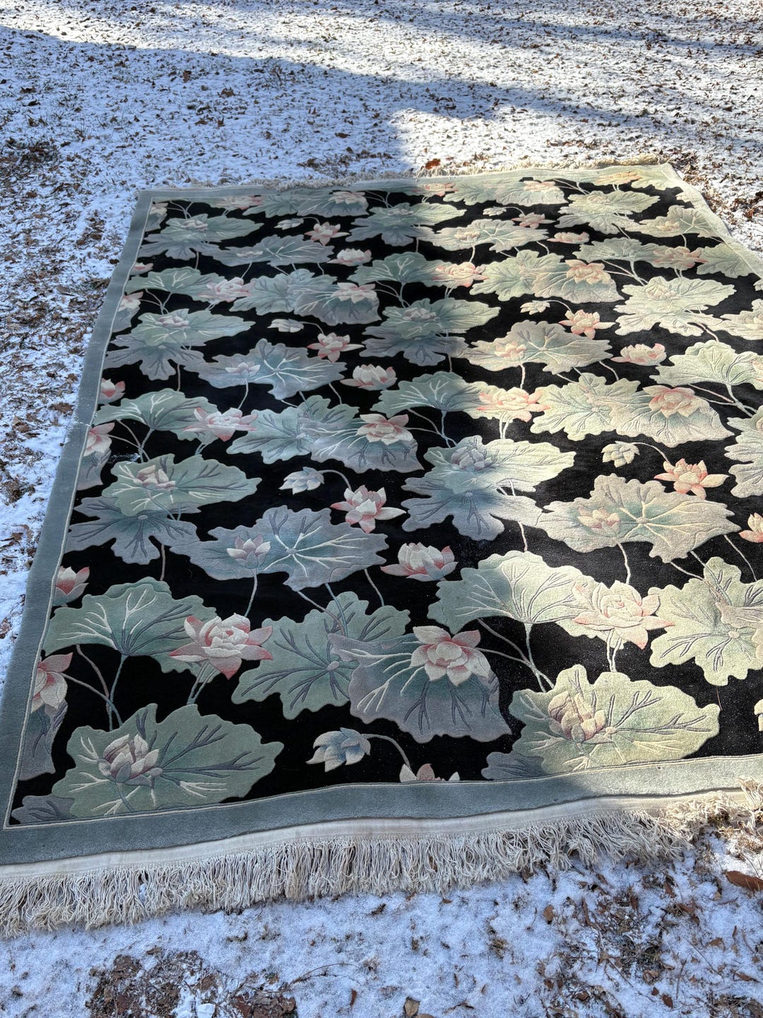 1970s Art Deco Revival Thick Pile Wool Lily Pad Rug - 9’x12’ - Etsy
