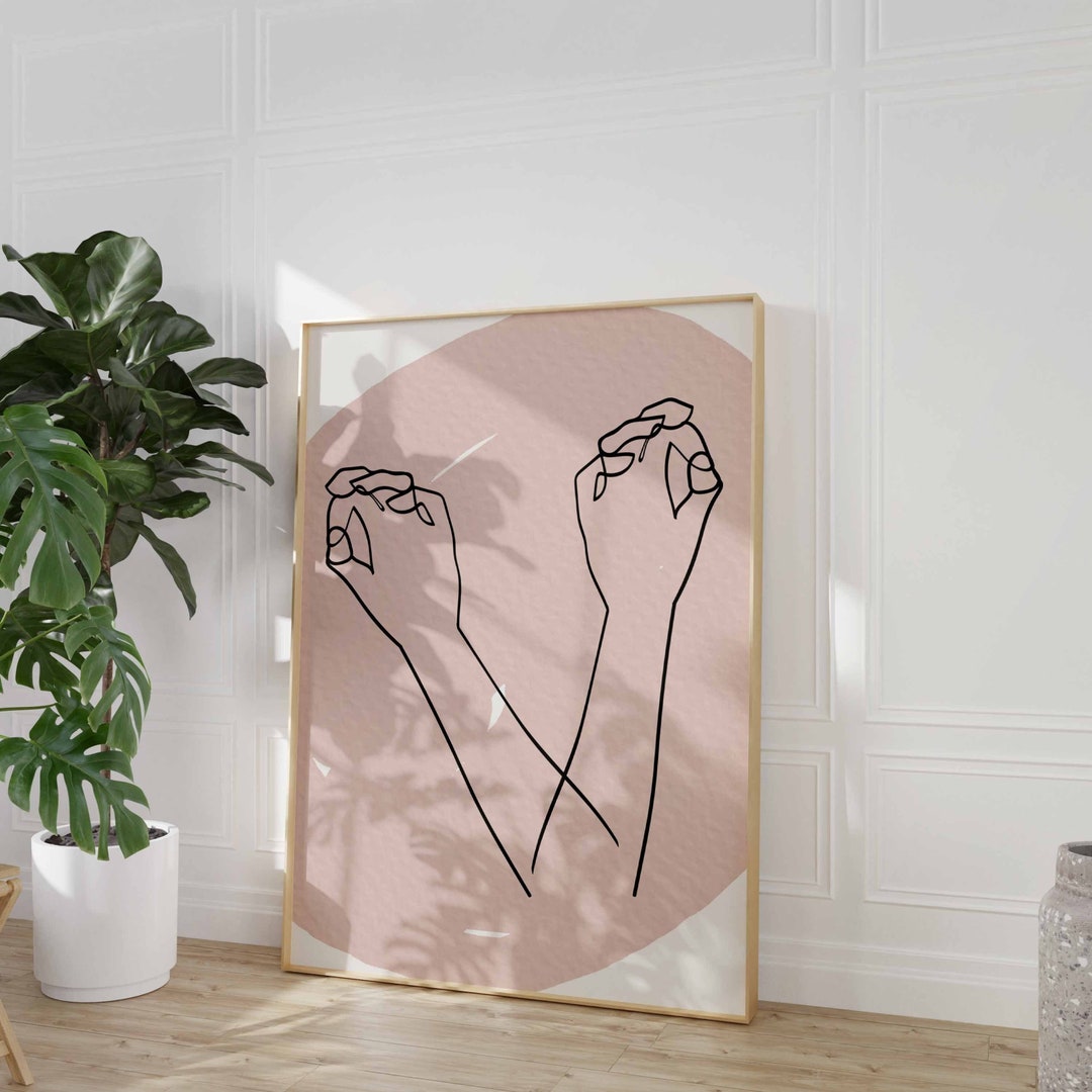 Hands and Arms Line Art Print, Fine Line Print, Abstract Print, Mid ...