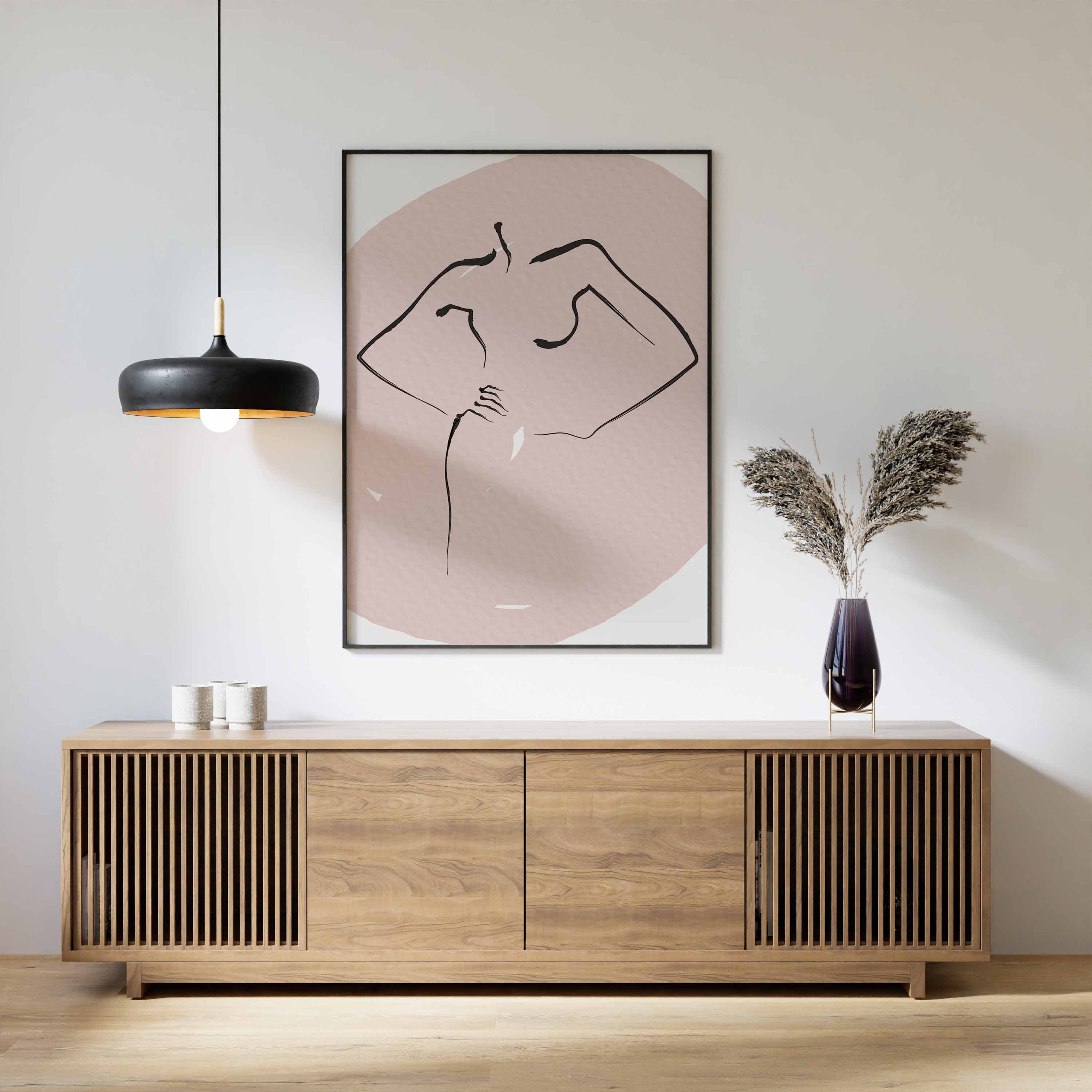 Woman Body Line Art Print, Fine Line Print, Abstract Woman Print, Mid ...