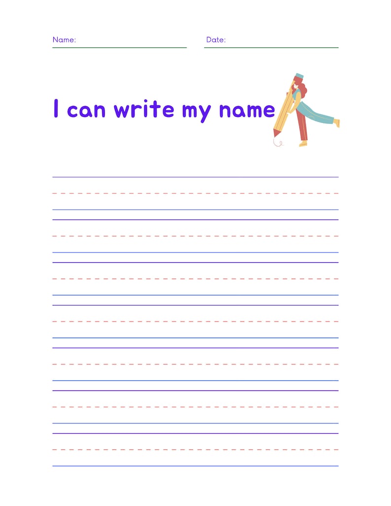 Name Writing Practice Digital Download - Etsy