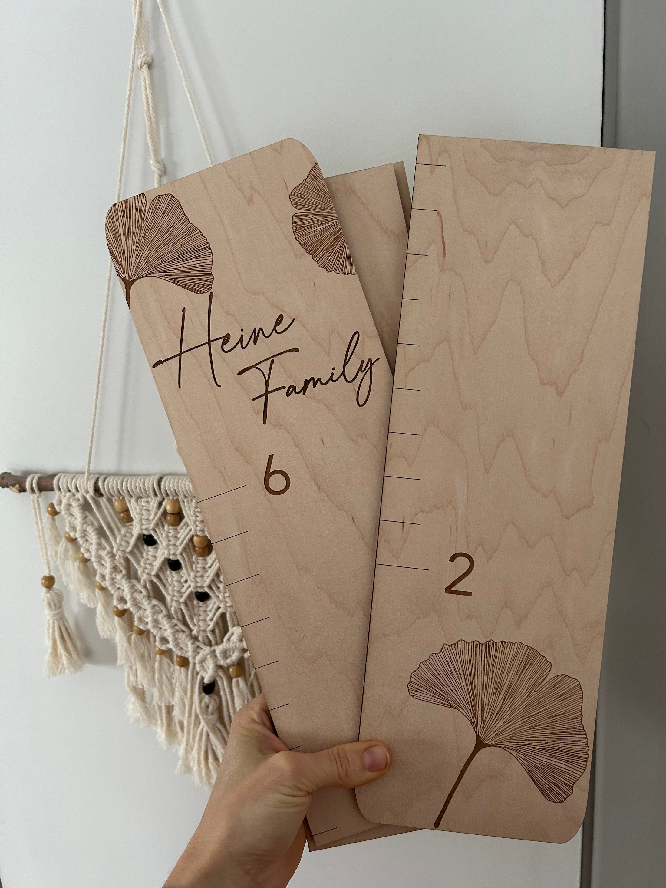 Laser Engraved Wood Growth Chart RULER - CUSTOM Name - Multiple THEMES ...