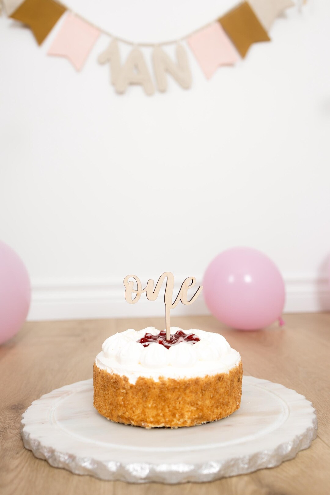 Laser-cut Wood Cake Topper: ''one'' - Etsy