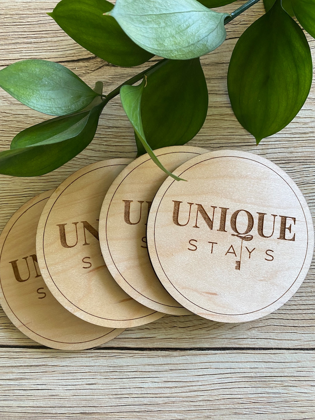 Personalized WOODEN COASTERS Logo or Message of Your Choice Maple ...