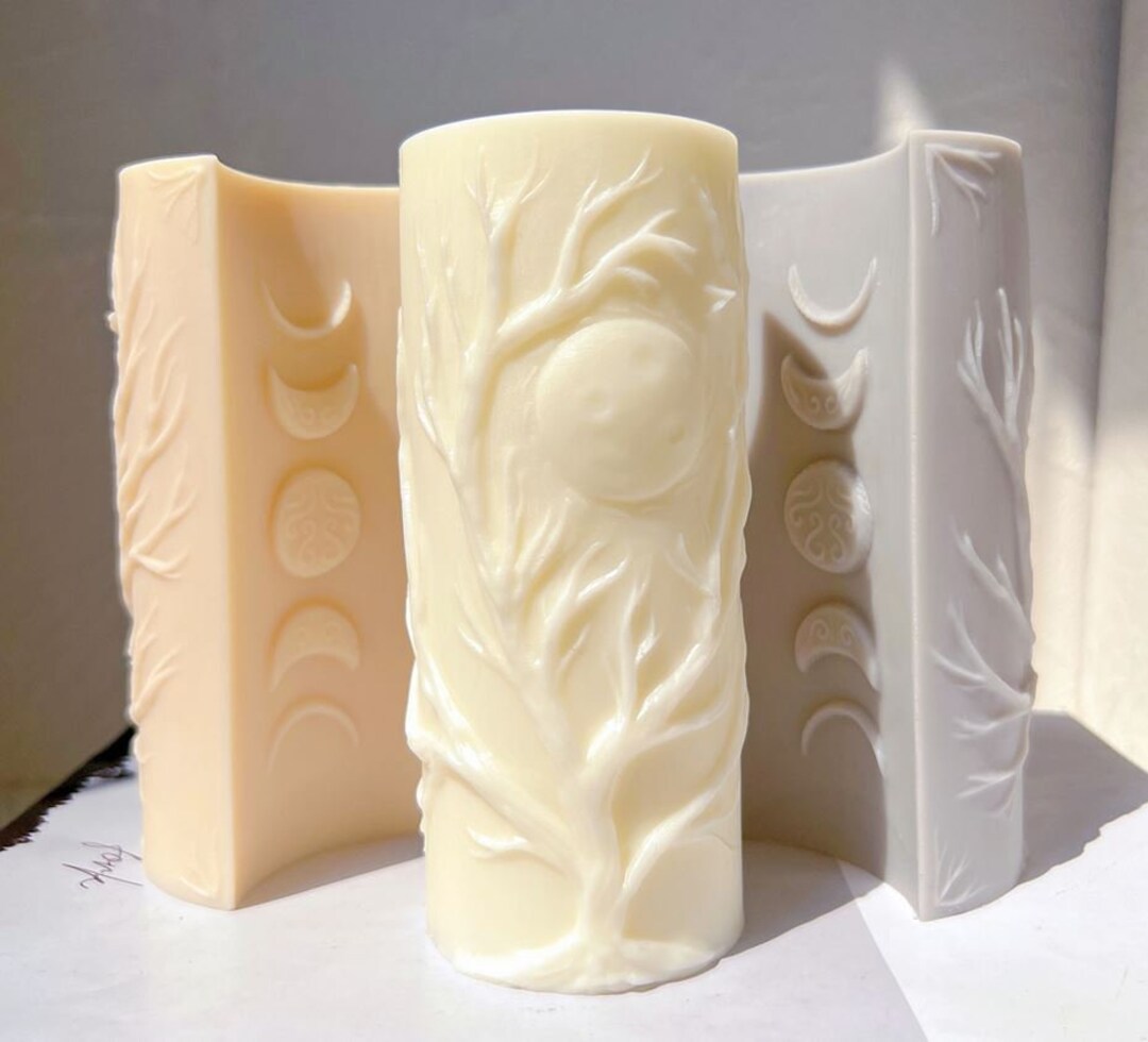 Moon Phases Silicone Mold, Moon Tree Candle Silicone Mold, Cake Mold ...