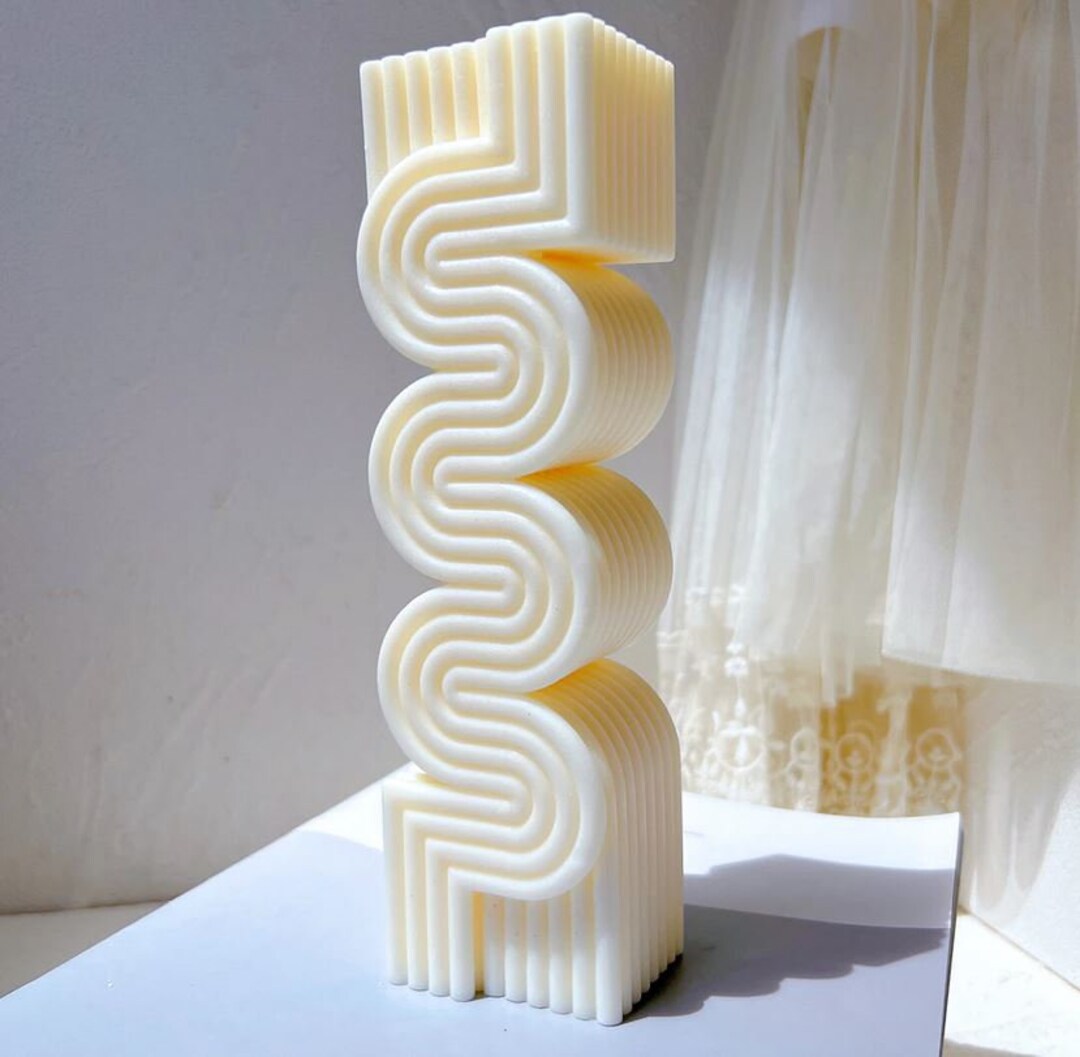 3D Ribbed Pillar S Shape Silicone Mold candle Plaster - Etsy