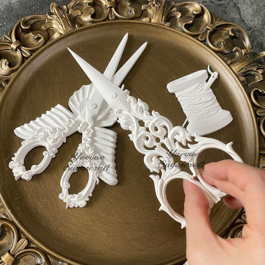 Scissors Mold, Sewing Set Mold, Cake Mold, Chocolate Mold, Decoration ...