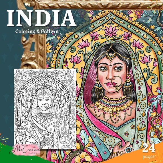 Printable Beautiful India Coloring Pages 24 Pages Includes | Etsy