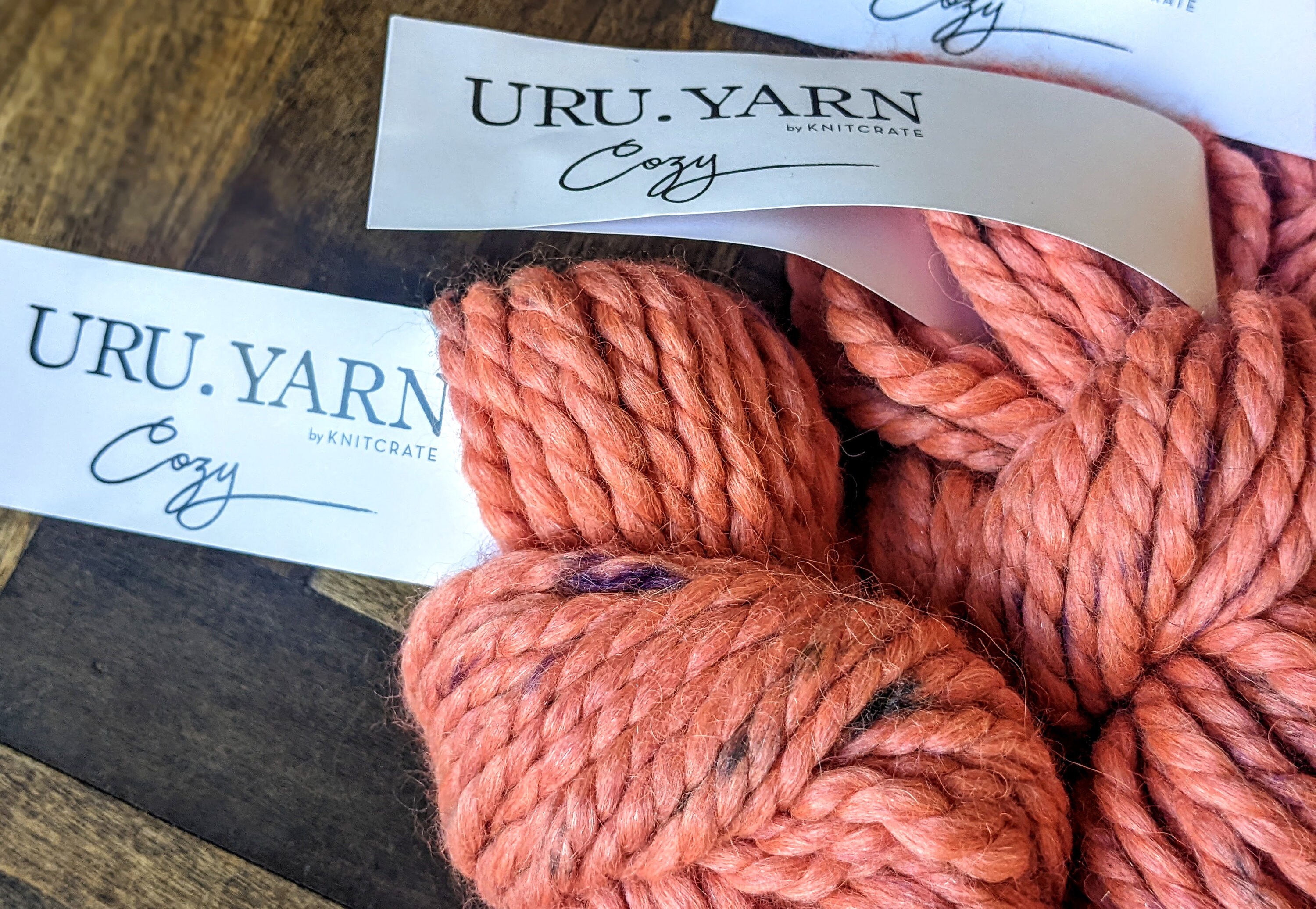 35% off Uru Cozy Yarn by Knitcrate - Noon Chai Coral With Speckles ...