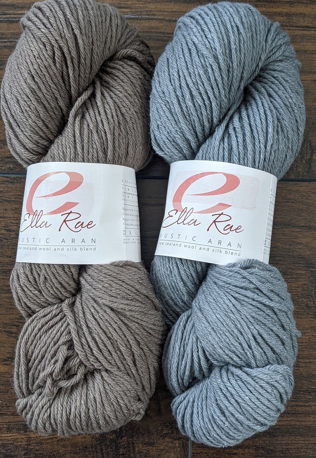Ella Rae Rustic Aran Yarn - Multiple Colors Available - Soft Wool/ Silk - Aran Worsted Weight ...