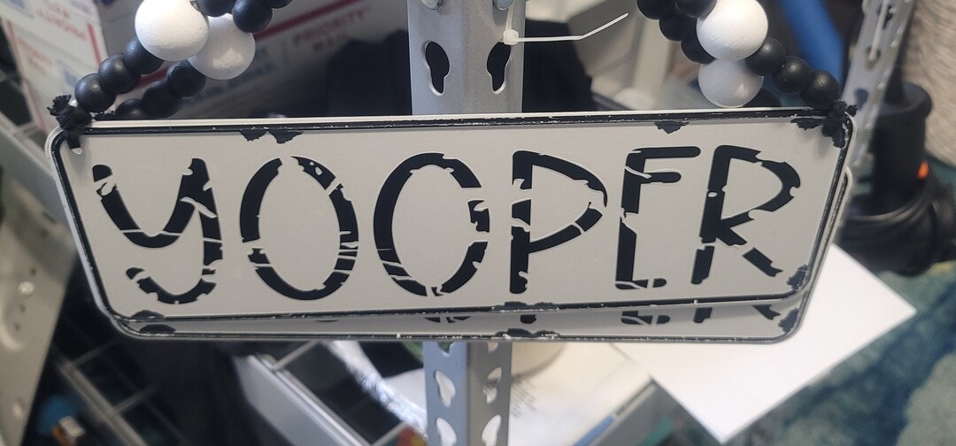 YOOPER Metal Tin Sign/plaque. White and Black Vintage Retro Theme - Etsy