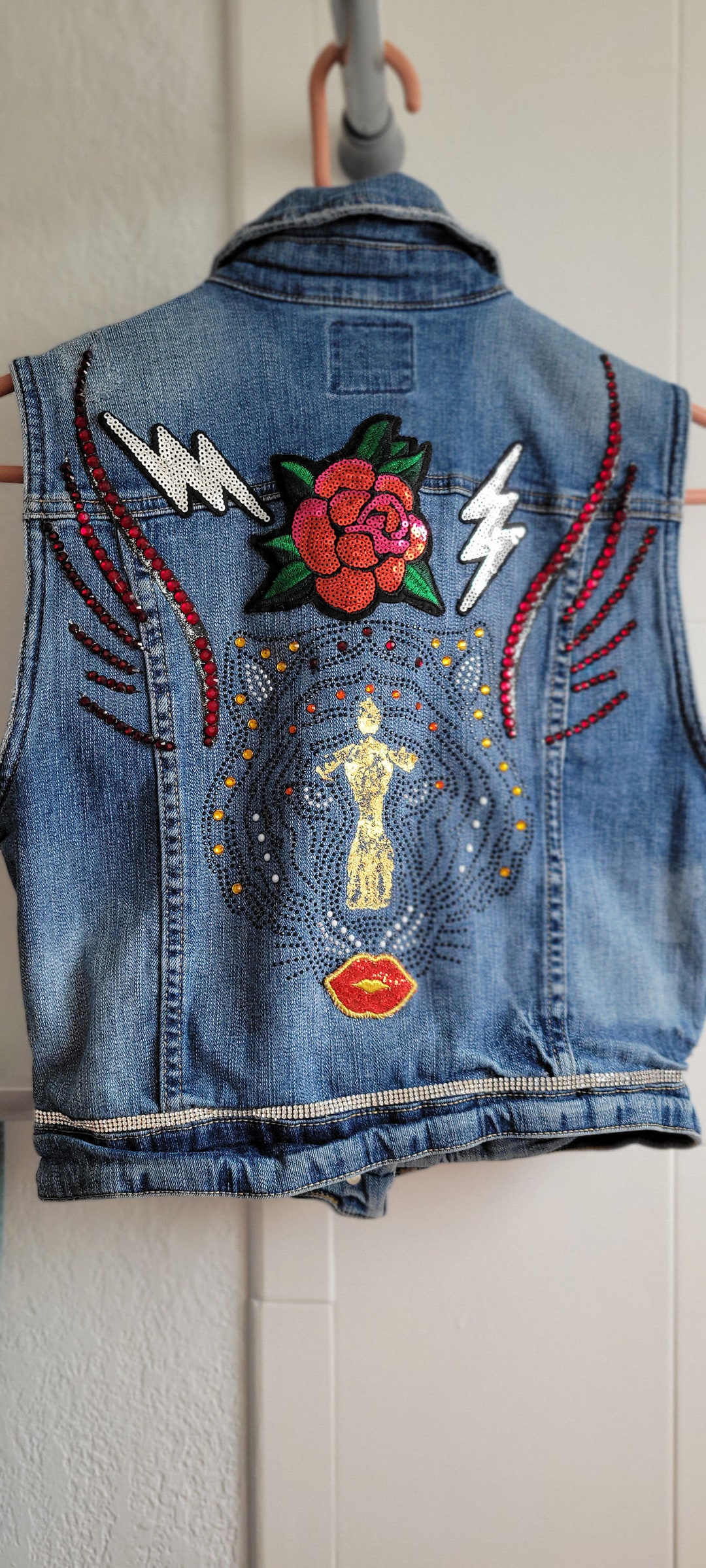 Custom Made Jewn Vest With Rhinestones Letting Your Inner Tiger Out. - Etsy