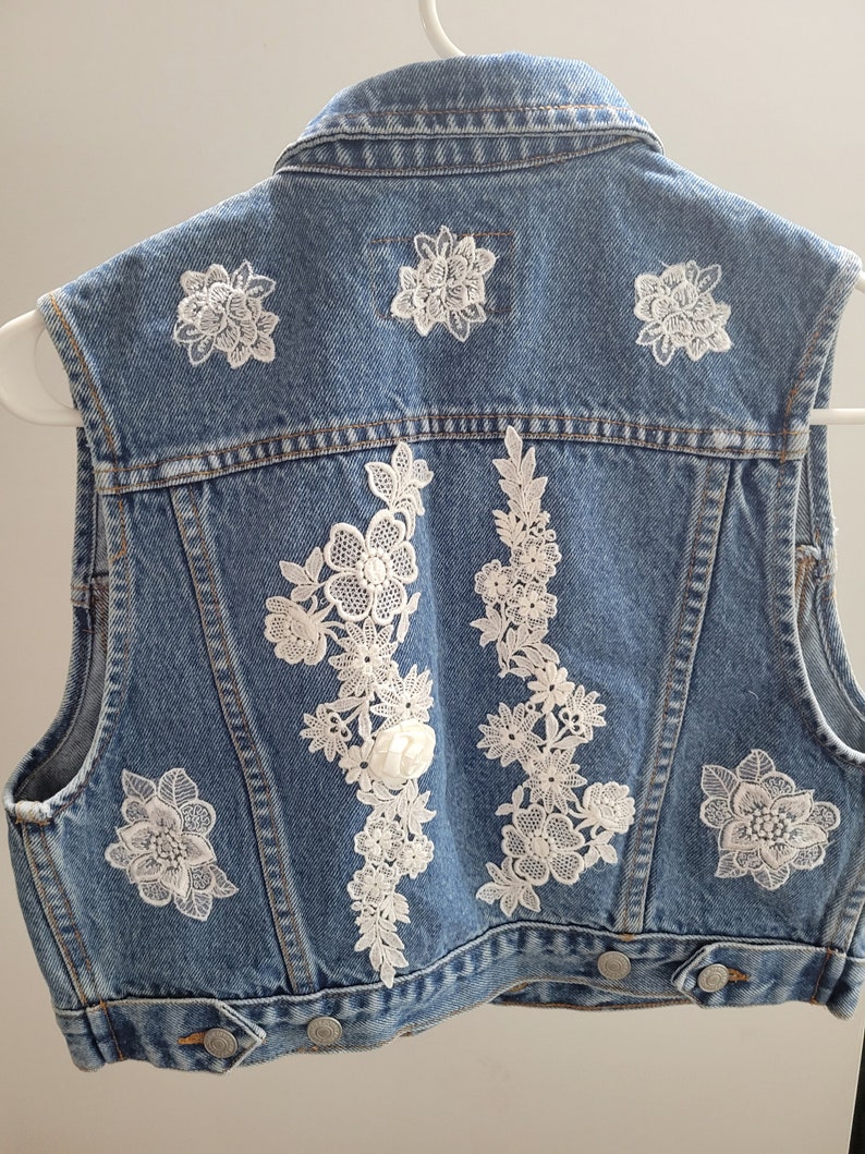 Women's Denim Pearls Embellished Jacket, Boho Chic Hippie Jacket, Relaxed Jean Jacket Outwear ...