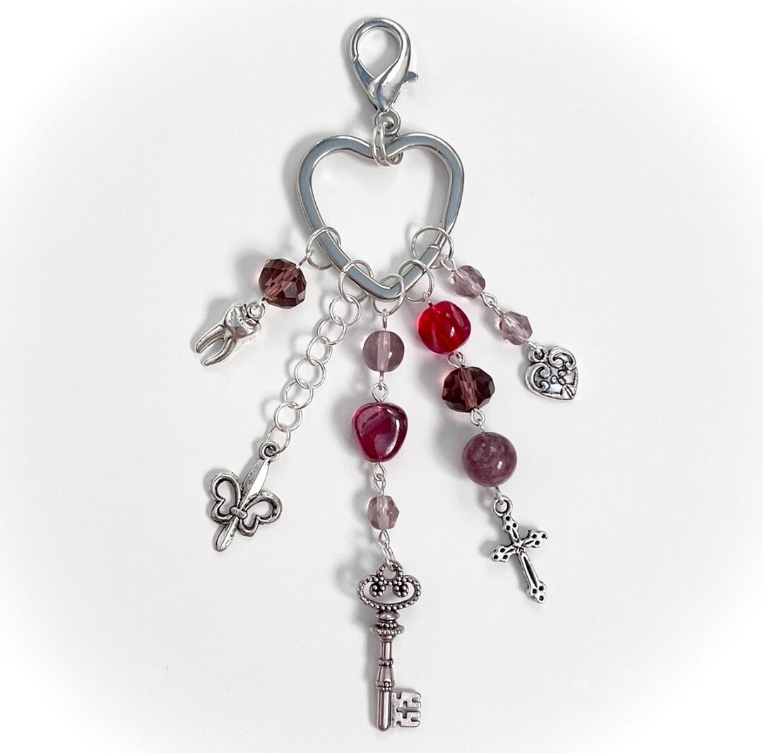 Red and Purple Heart Keychain - Etsy