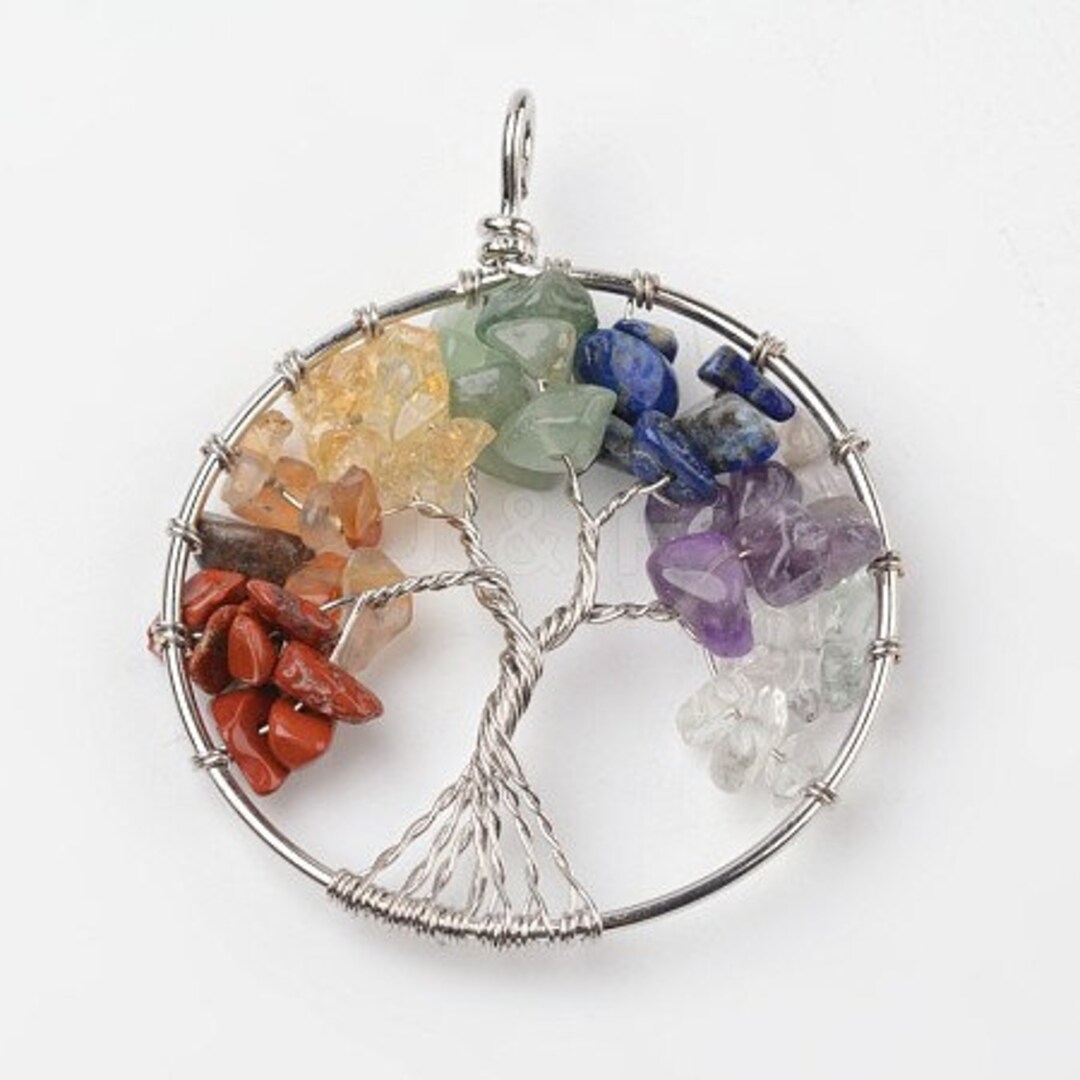 Tree of Life Gemstone Necklace Tree of Life Chakra Pendant - Etsy