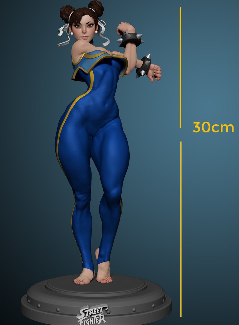 Chung Lee 2 Versions 3d Print Stl Files Street Fighter Video Game Digital Download 3d Model