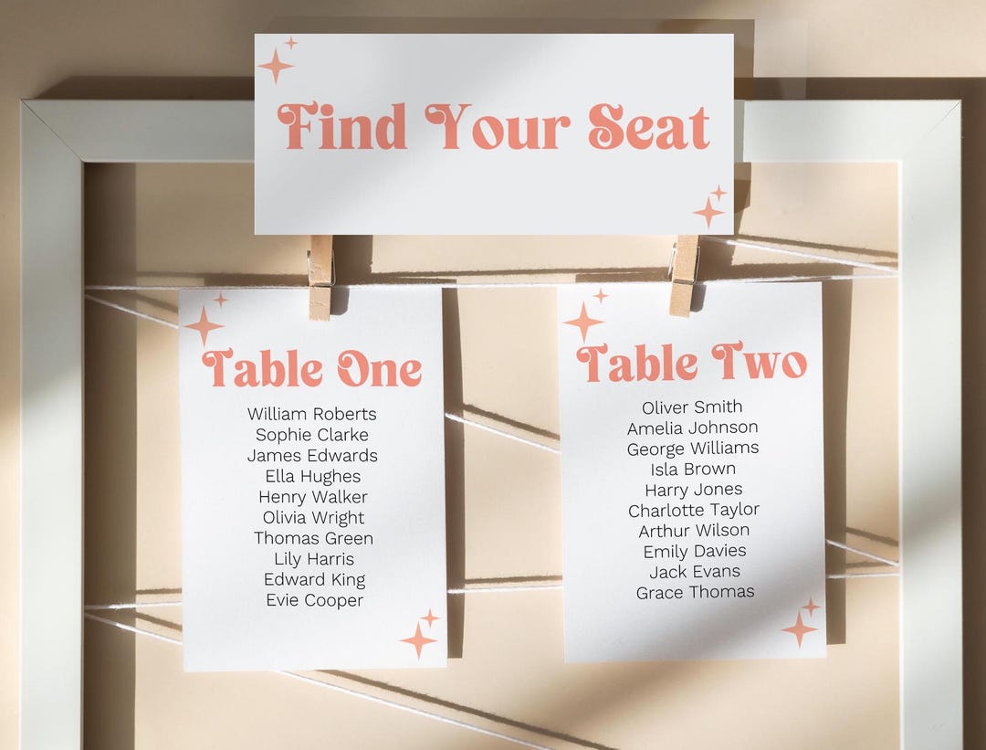 Table Plan Retro Style, Seating Plan, Table Plan, Wedding Tables ...