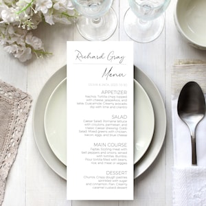 Personalised Guest Menu in Minimalist Design BT107 Menu Place Card - Etsy