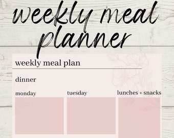 Digital Weekly Meal Planner Printable - Etsy