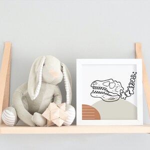 Dinosaur Boho Art Print Dino Skull Modern Art T-rex Bones - Etsy