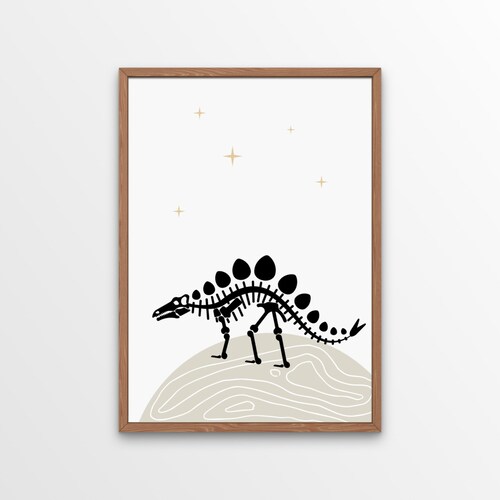 Dinosaur Boho Art Print Dino Skull Modern Art T-rex Bones - Etsy