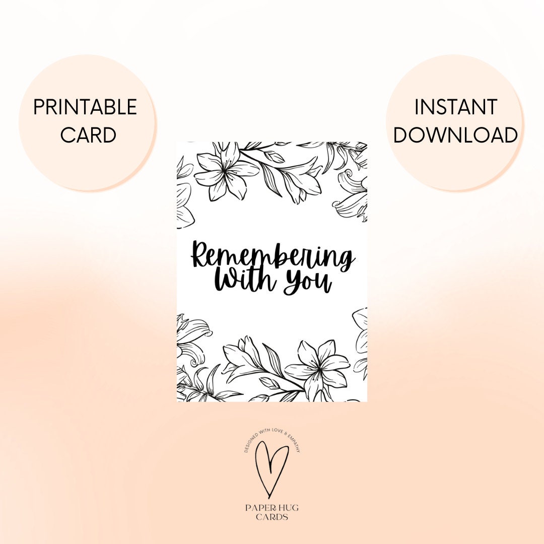 Printable Card, Printable Sympathy Card, Sympathy Card, Thinking of You ...