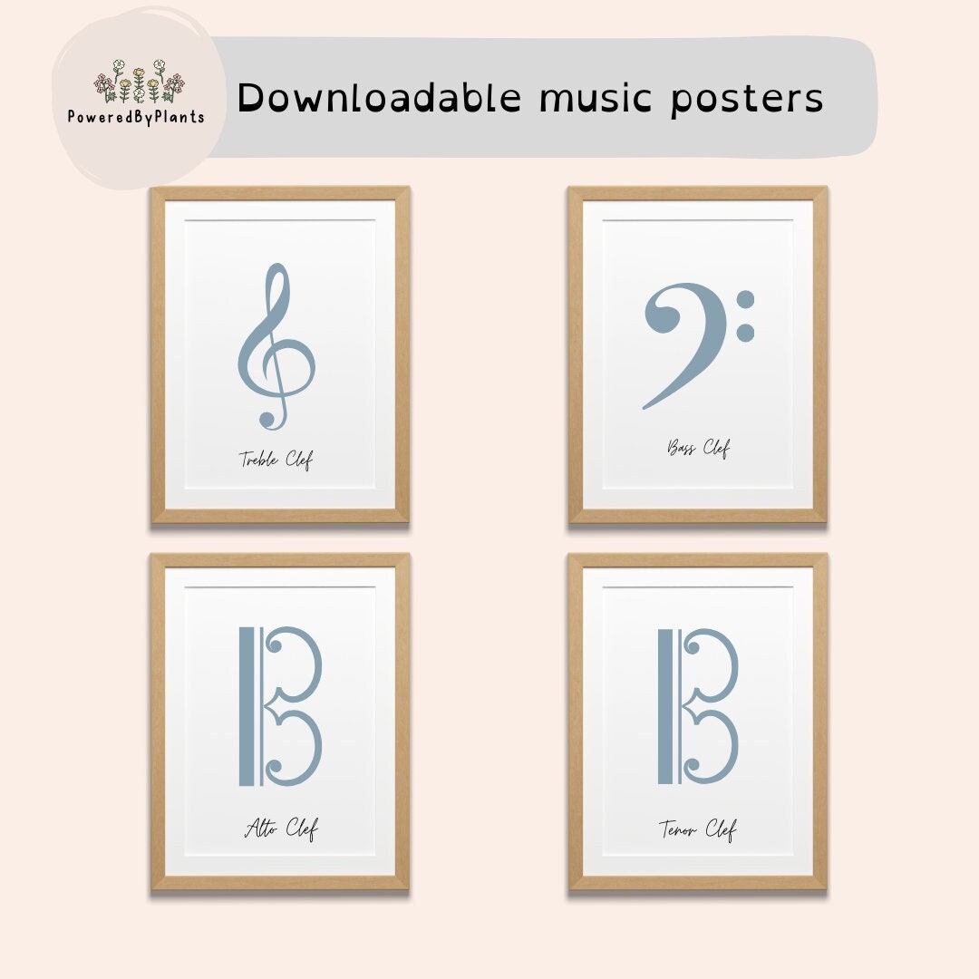 Printable Posters Music Clefs - Etsy