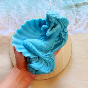 Mermaid in Shell Candle - Etsy