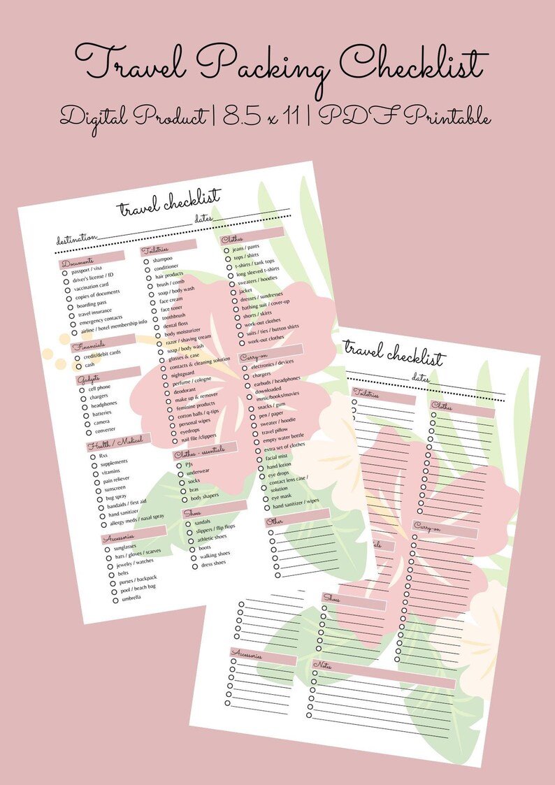 Packing List Travel Travel Packing List Pack List Printable Printables ...