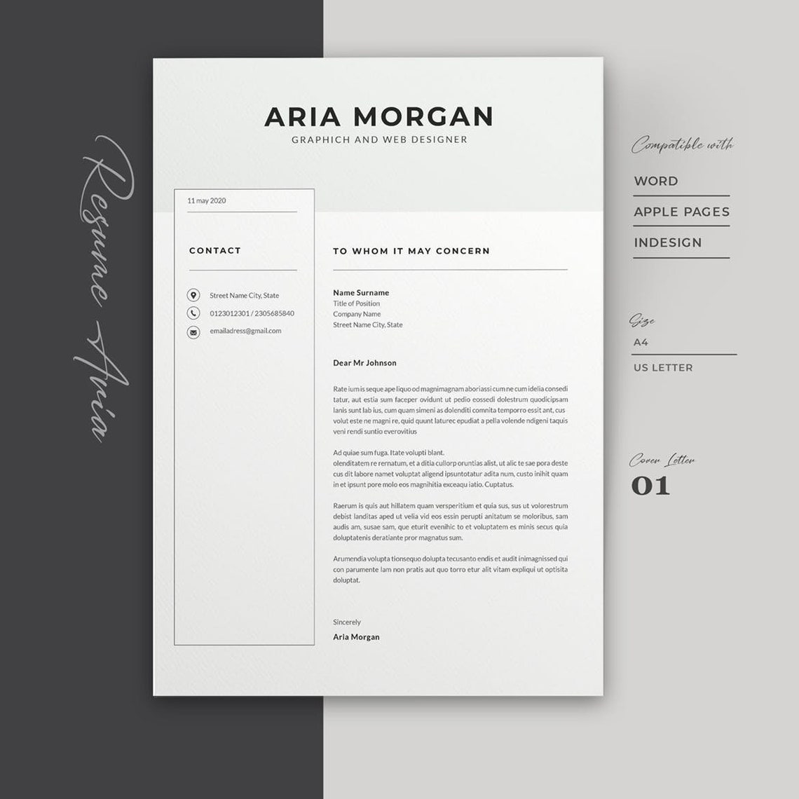 Resume Template / CV - Etsy