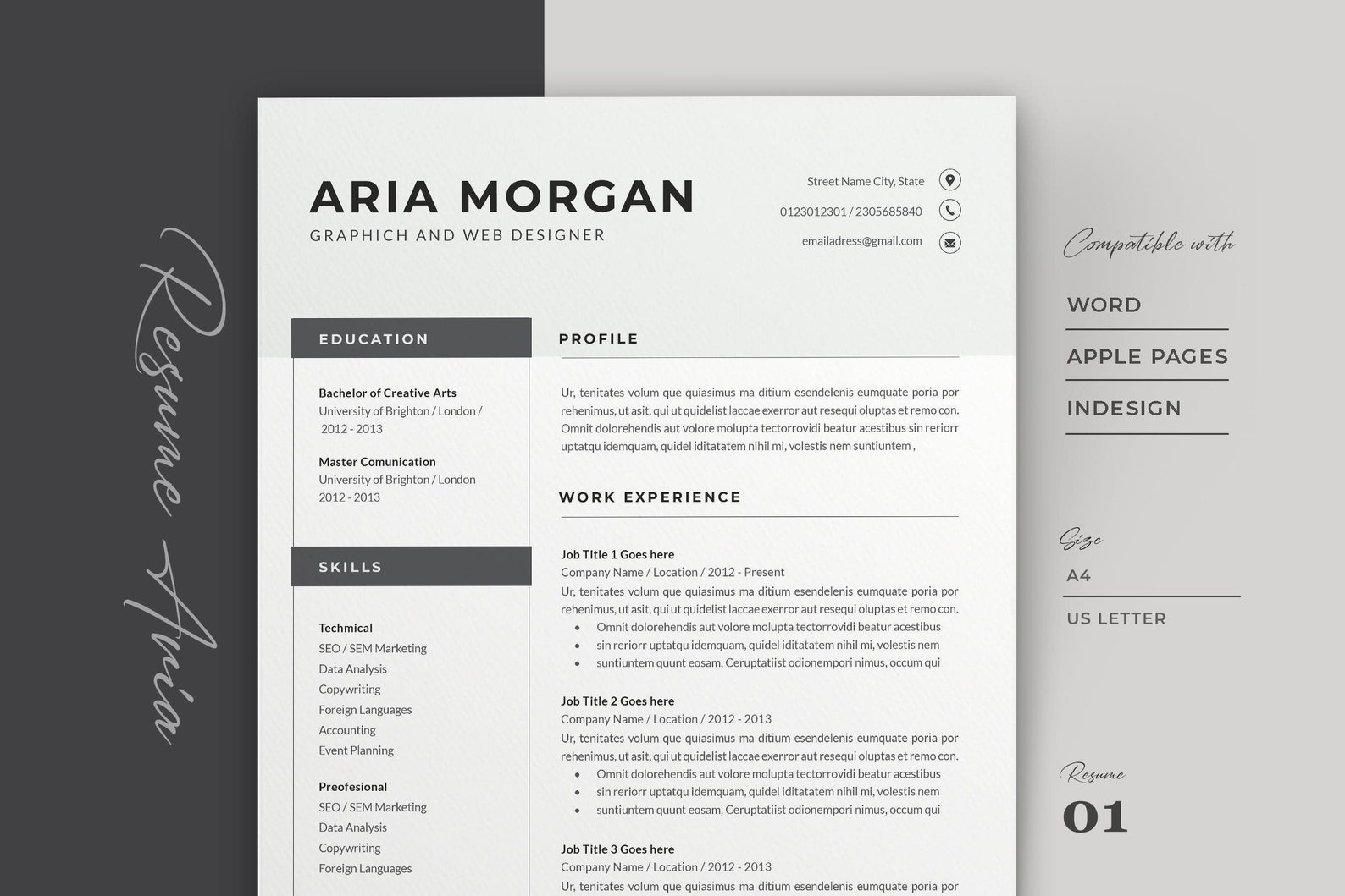 Resume Template / CV - Etsy