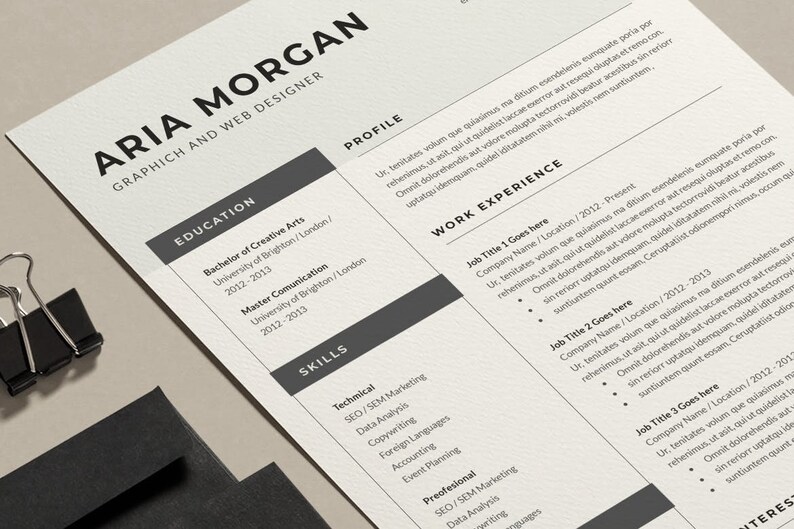Resume Template / CV - Etsy