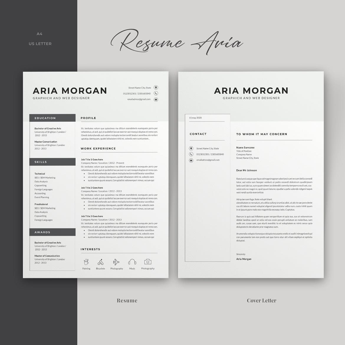 Resume Template / CV - Etsy