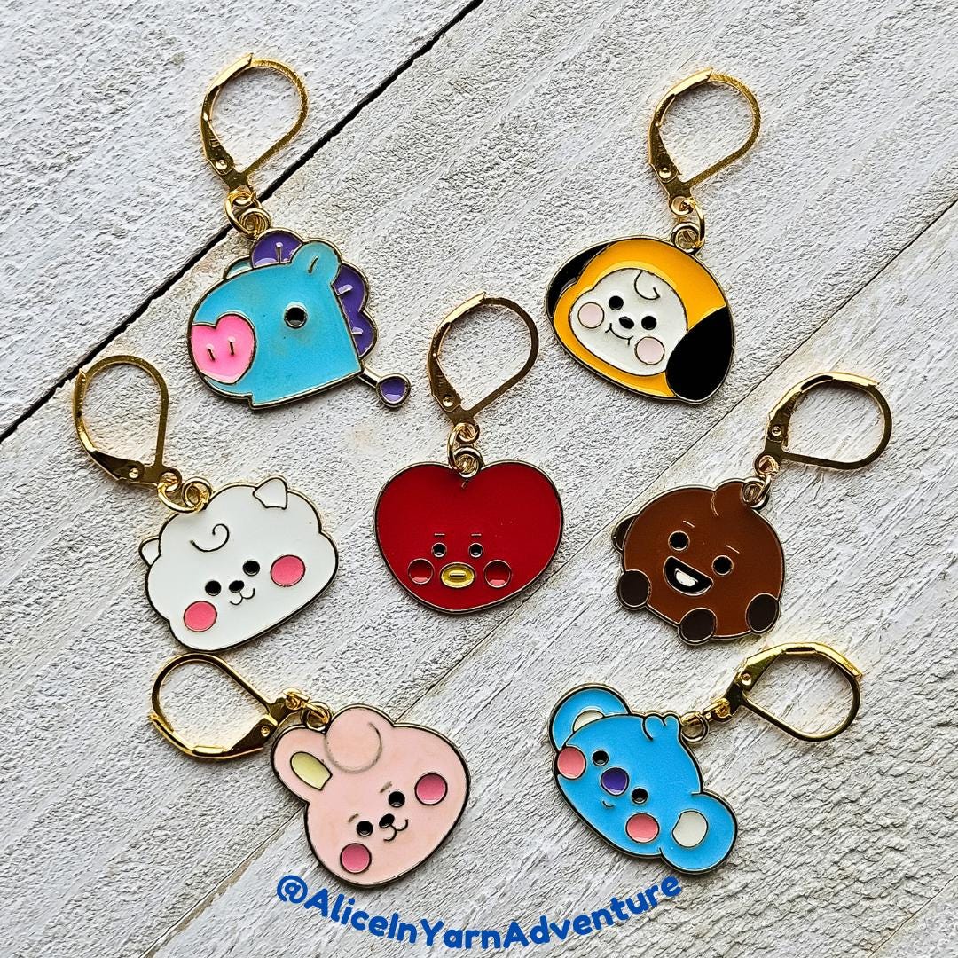 BTS/BT21 Stitch Markers: Enamel Charms for Knitting/crochet - Etsy