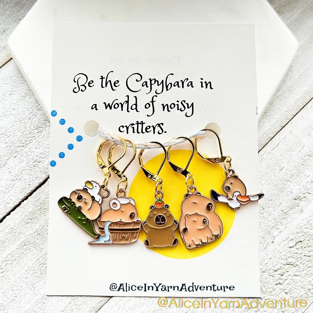 Capybara Stitch Markers: Knitting Crochet Tool Set - Etsy