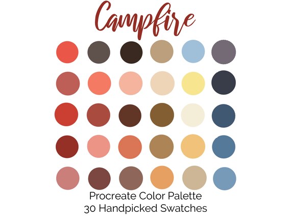 Campfire Procreate Color Palette Color Swatches Ipad Etsy