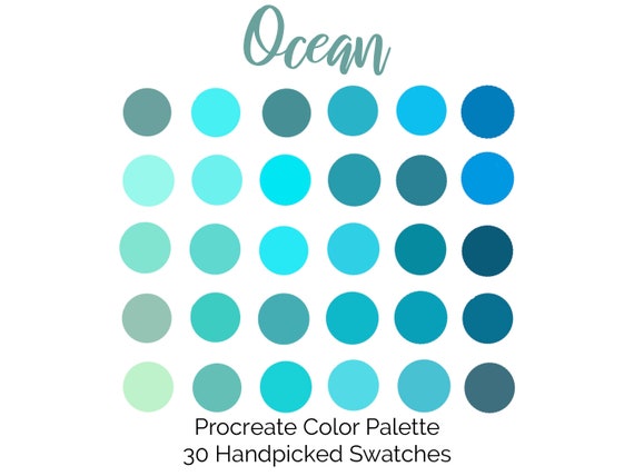 Ocean Procreate Color Palette Color Swatches Ipad Procreate | Etsy