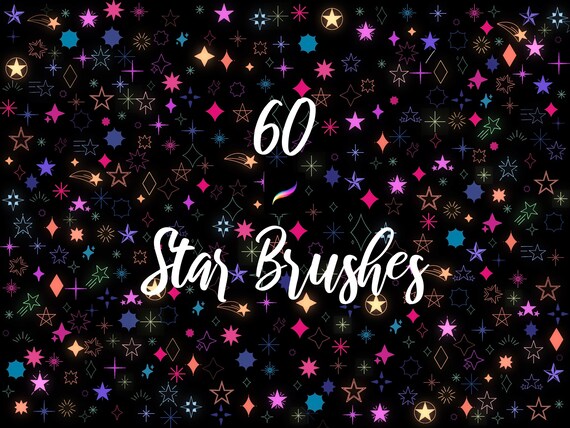 60 Star Procreate Brushes Star Stamps Digital Stars 60 Star | Etsy