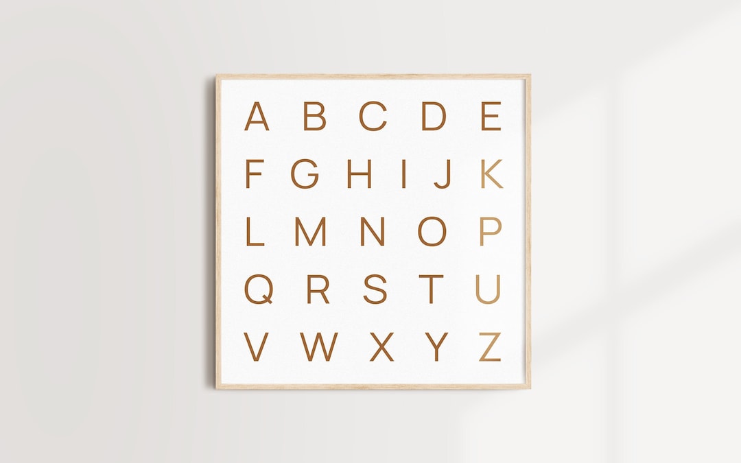 Minimalist Alphabet Learning Poster Digital Download Simple Modern ...