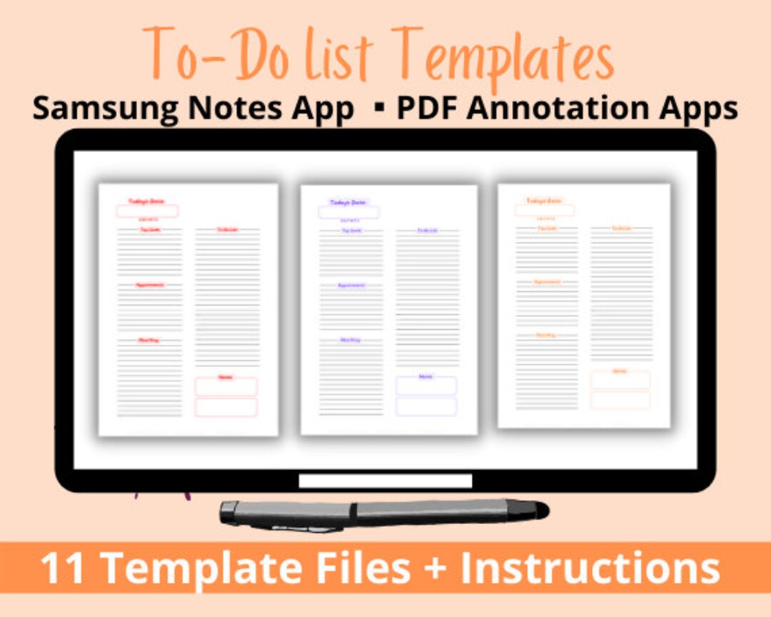 Samsung Notes To do List Digital Planner Templates Etsy