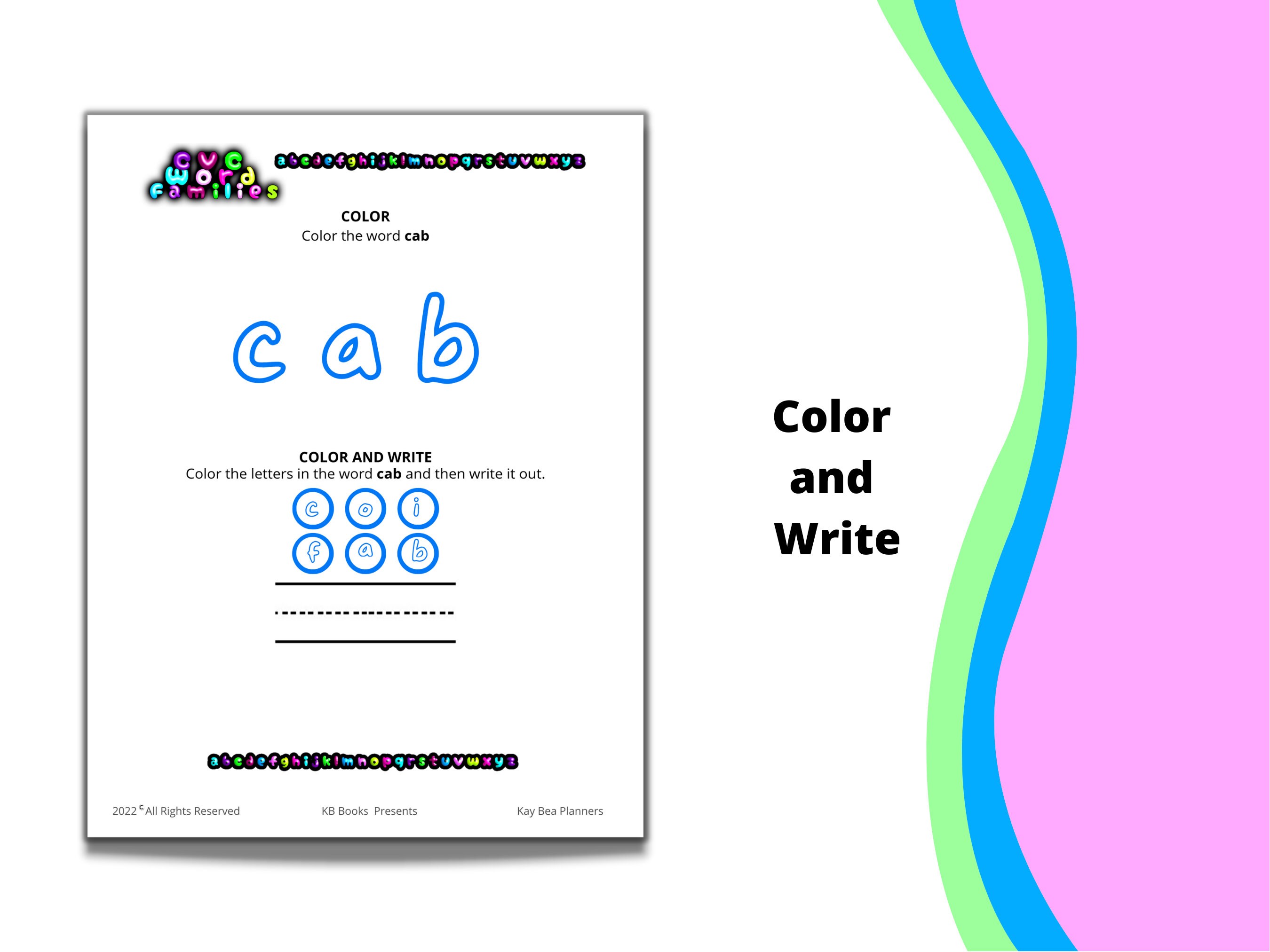 CVC Word Families Digital and Printable Activity Sheets | Word Families ...