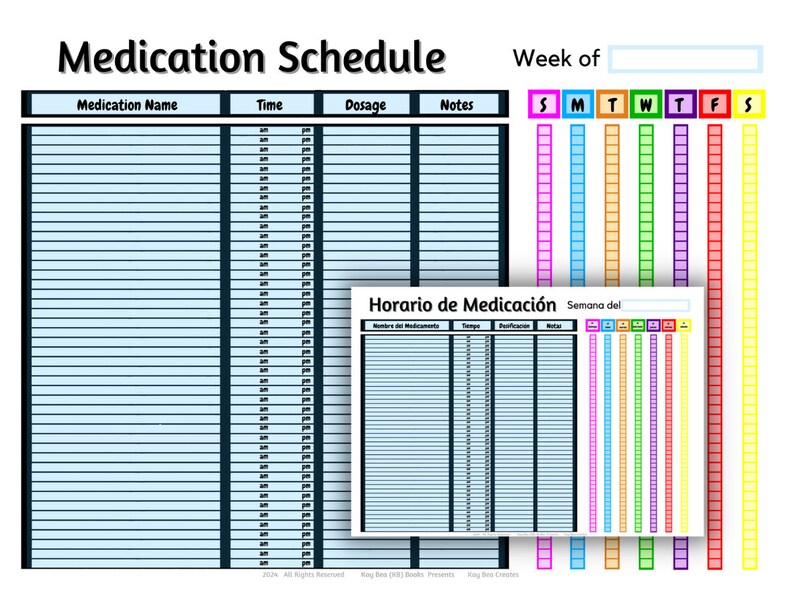 Printable PDF Medication Schedule | Samsung Notes App Digital ...
