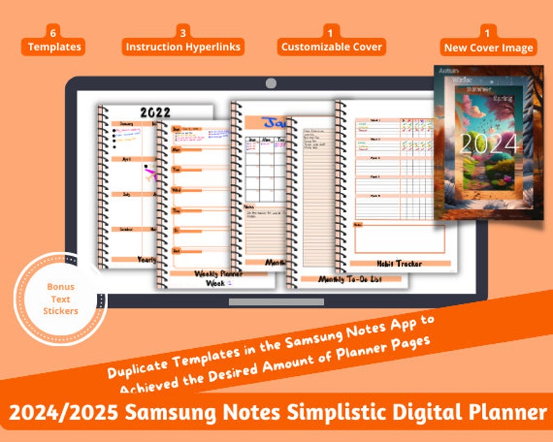 2024-2025 Samsung Notes Undated Digital Planner | Simplicity Planner ...
